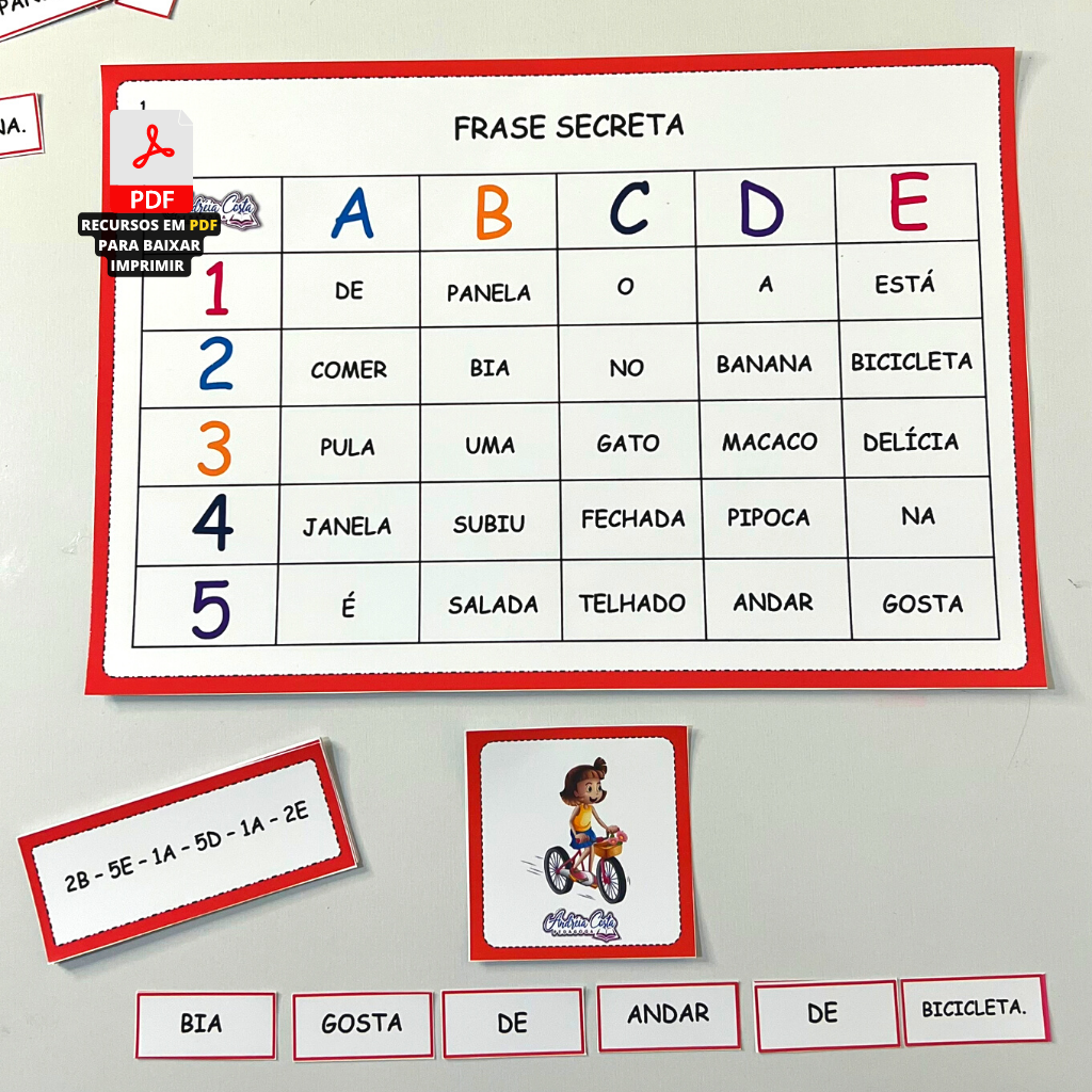 Frase secreta – Recursos Pedagogicos- Andréia Costa